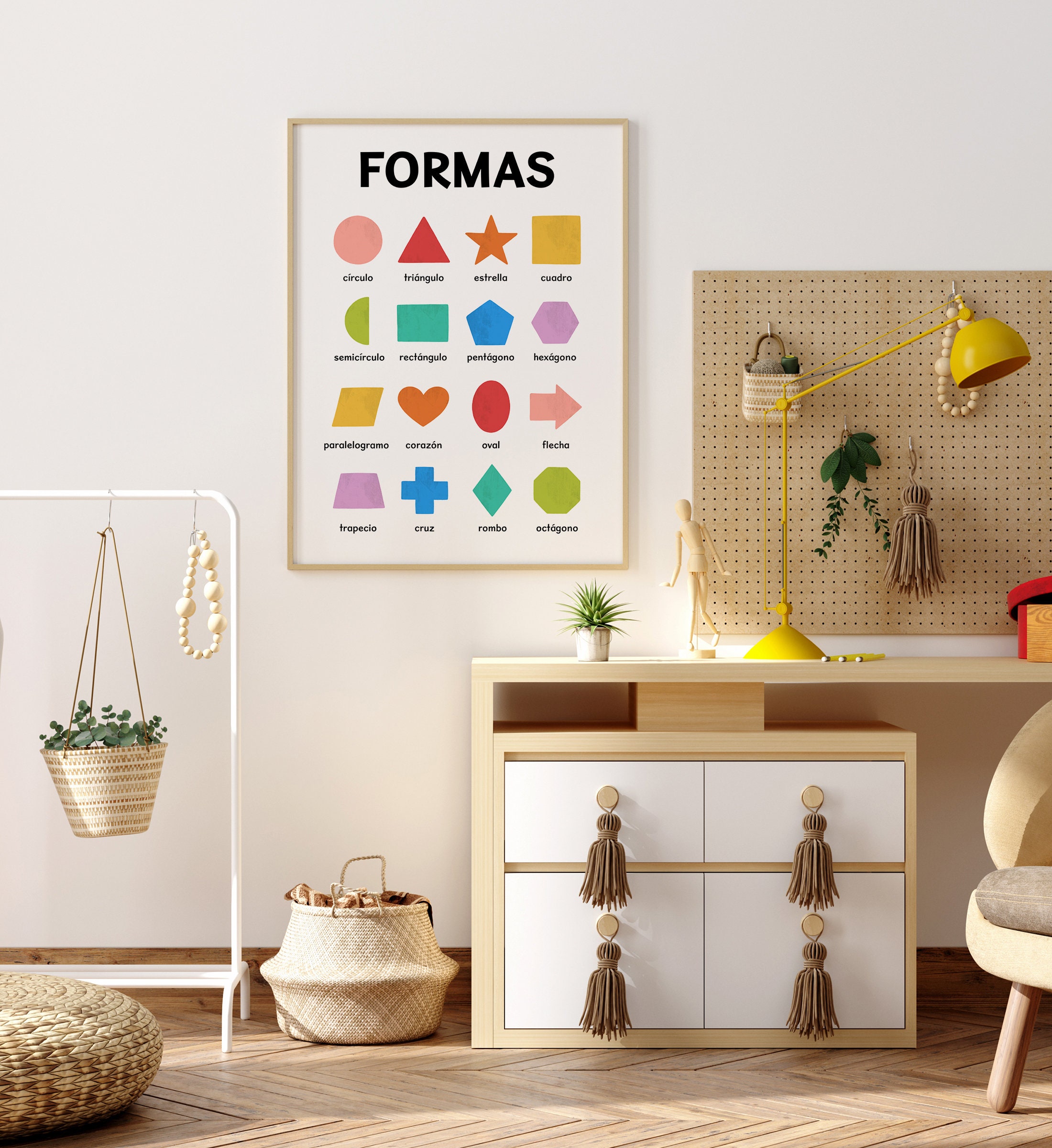 Spanish Shapes Educational Poster, Learning Spanish, Español, Instant ...
