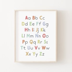 Muted Rainbow Pastel Nursery Alphabet, Nursery Art, Printable Art ...