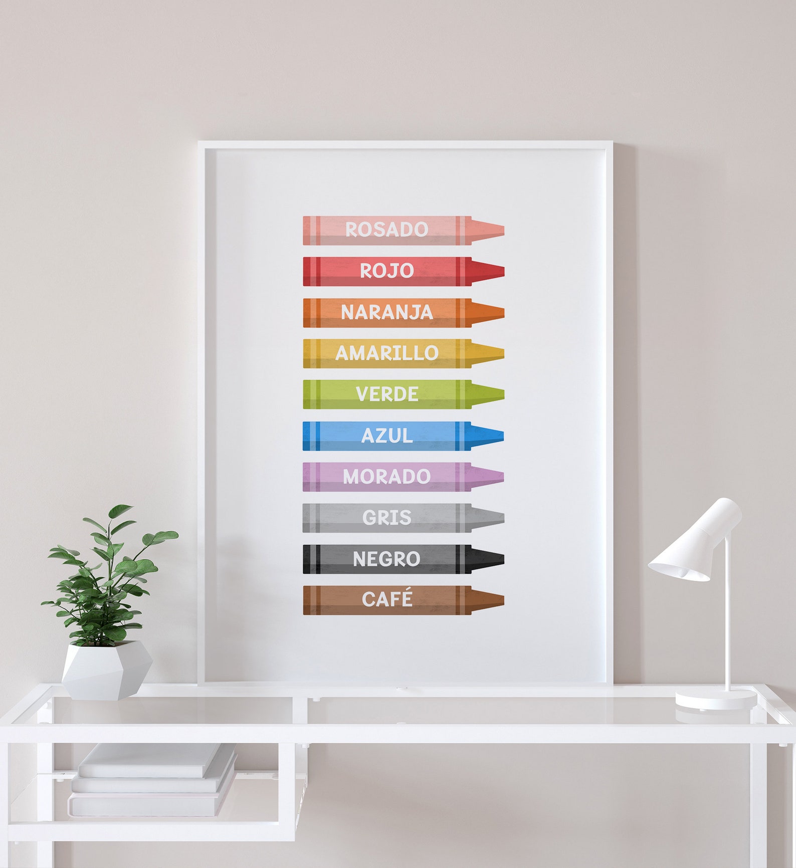 Spanish Colors Educational Poster Learning Spanish Español | Etsy