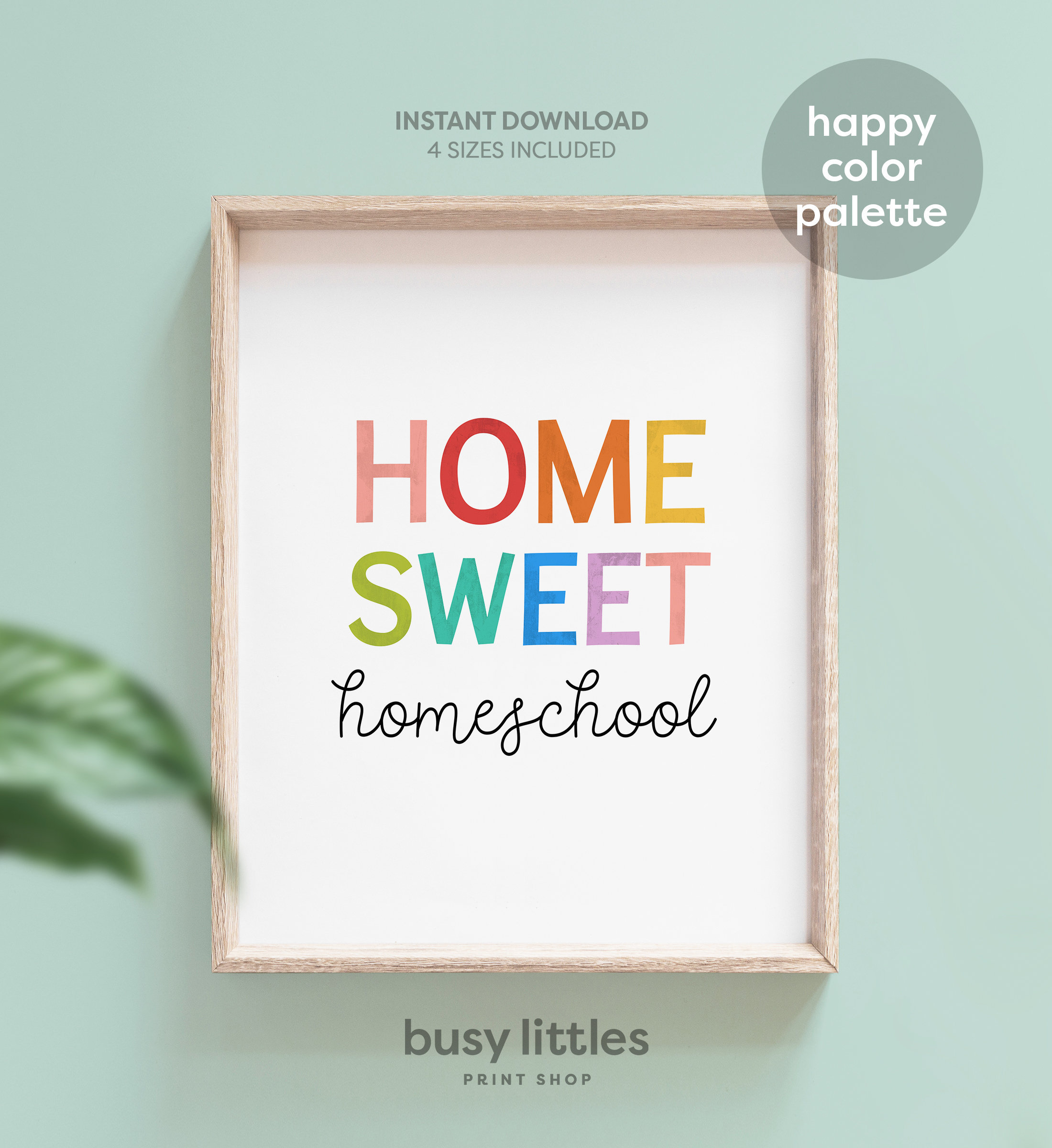 Home Sweet Homeschool Rainbow Classroom Sign Printable | Etsy
