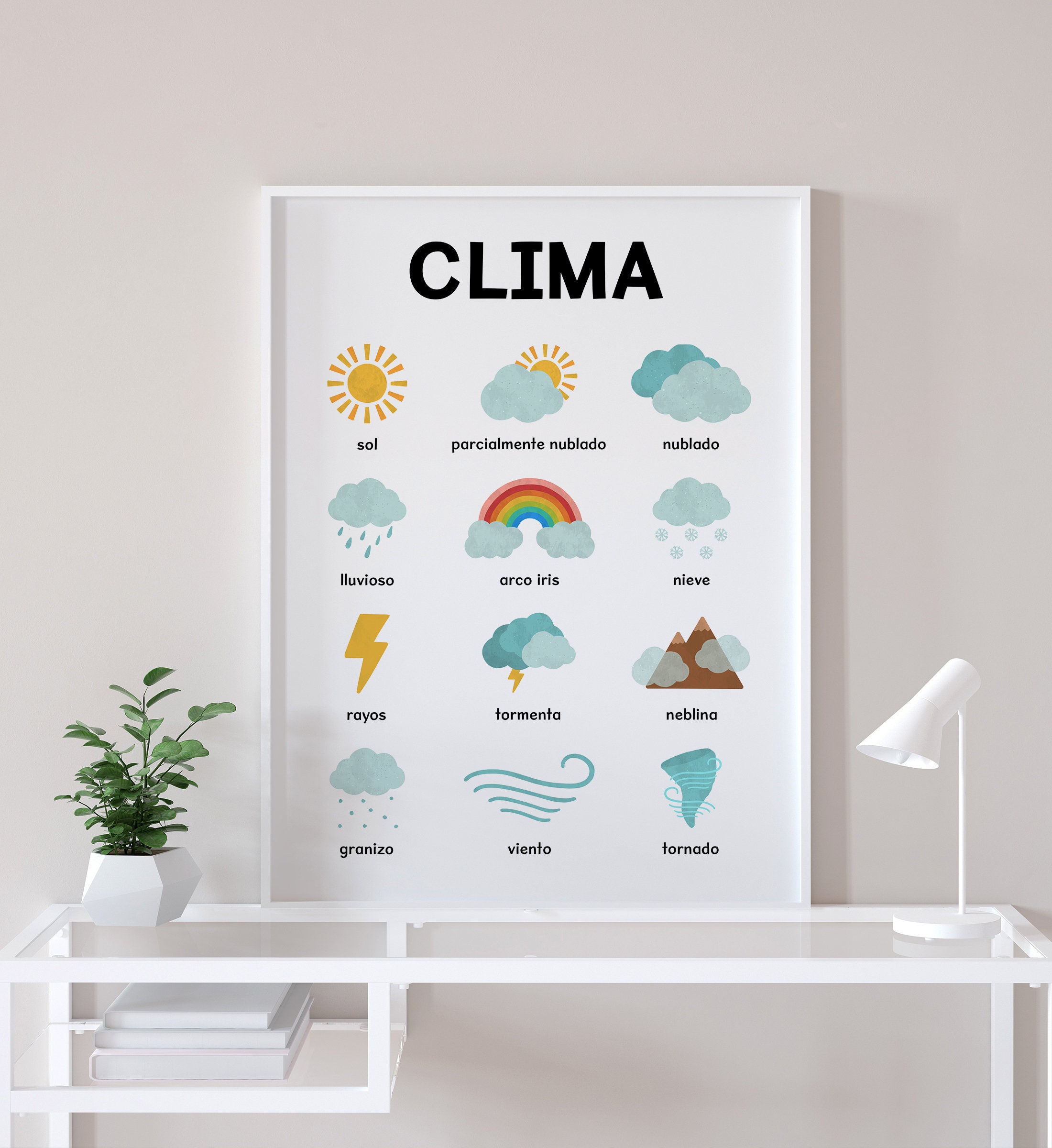 Spanish Weather Educational Poster Learning Spanish Español | Etsy
