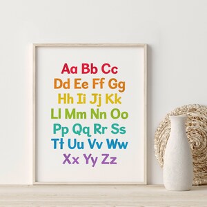 Rainbow Alphabet Printable Nursery Art, Abc's Poster, Homeschool ...