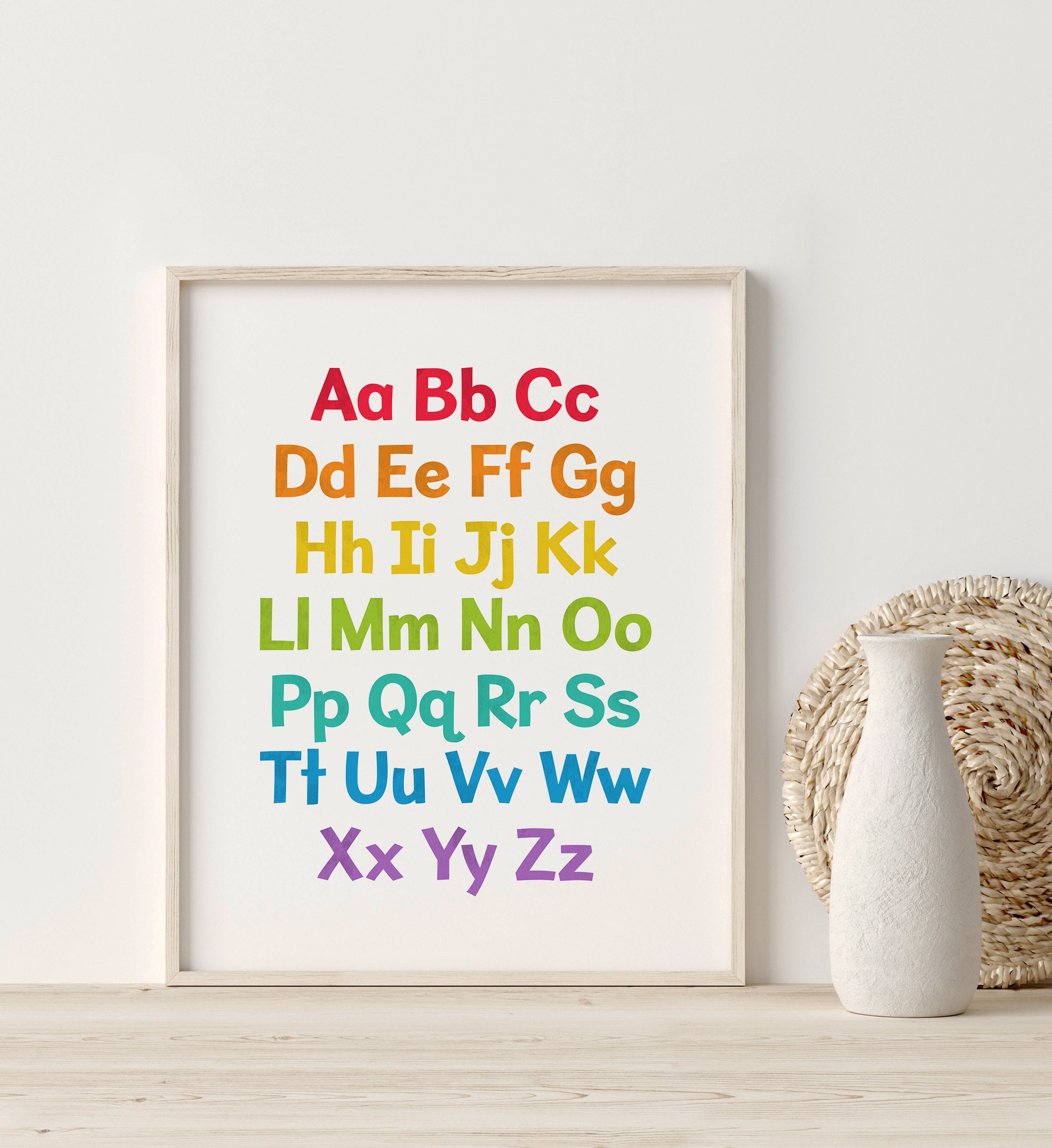 Rainbow Alphabet Printable Nursery Art Abc's Poster | Etsy