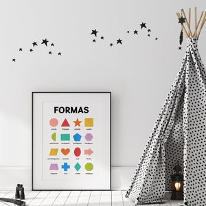 Spanish Shapes Educational Poster, Learning Spanish, Español, Instant ...
