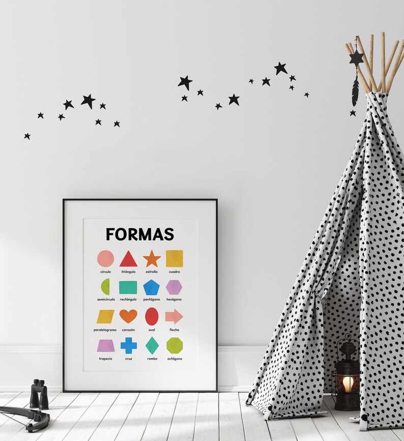 Spanish Shapes Educational Poster Learning Spanish Español | Etsy
