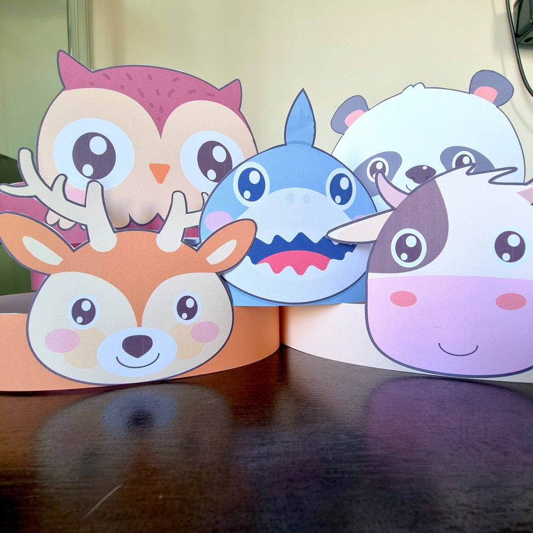 Animal Printable Paper Crown | Crown Template | Blue Shark Headband ...