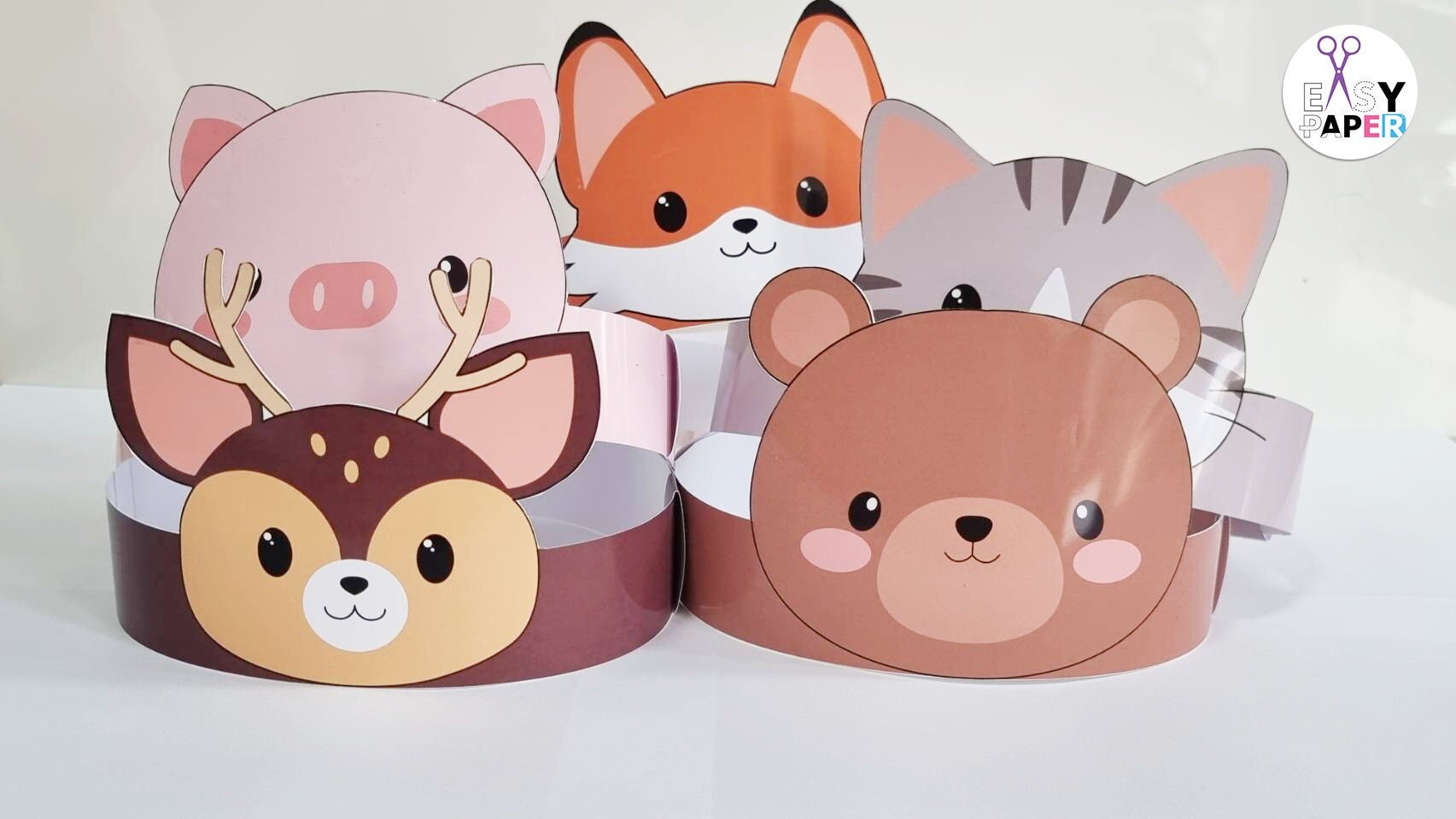 Animal Printable Paper Crown | Crown Template | Animal Headband | Fox ...