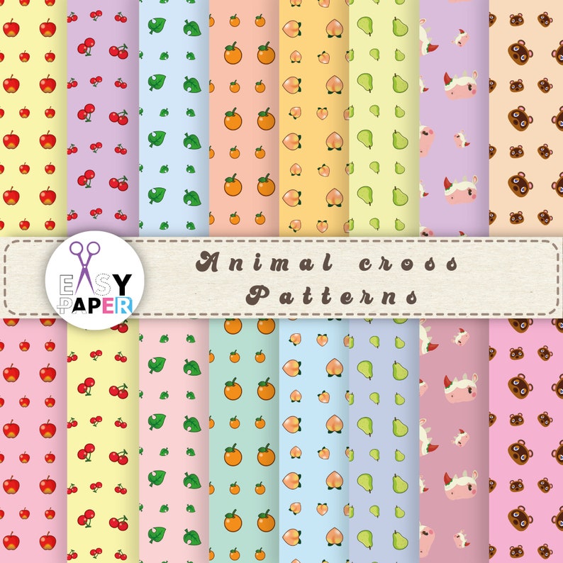 Animal Cross Pattern Digital Paper Downloads , Printable Paper , Animal ...