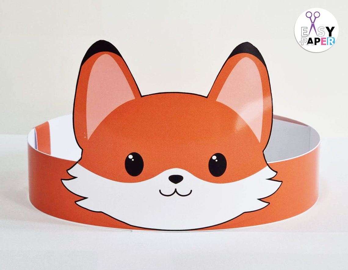Animal Printable Paper Crown | Crown Template | Animal Headband | Fox ...