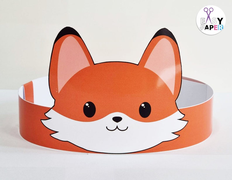 Animal Printable Paper Crown | Crown Template | Animal Headband | Fox ...