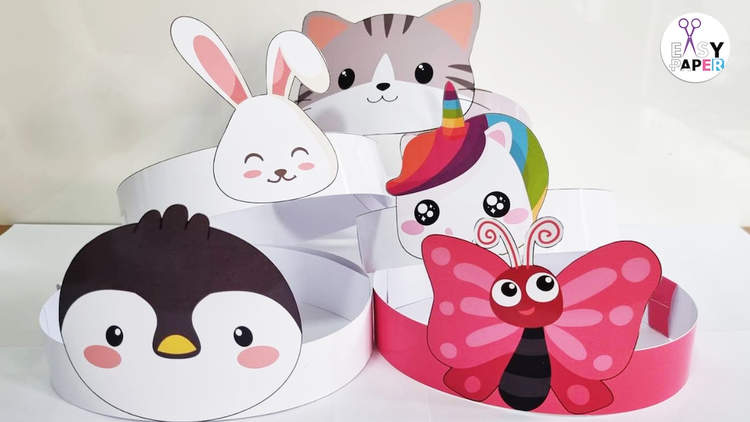 Animal Printable Paper Crown | Crown Template | Animal Headband ...