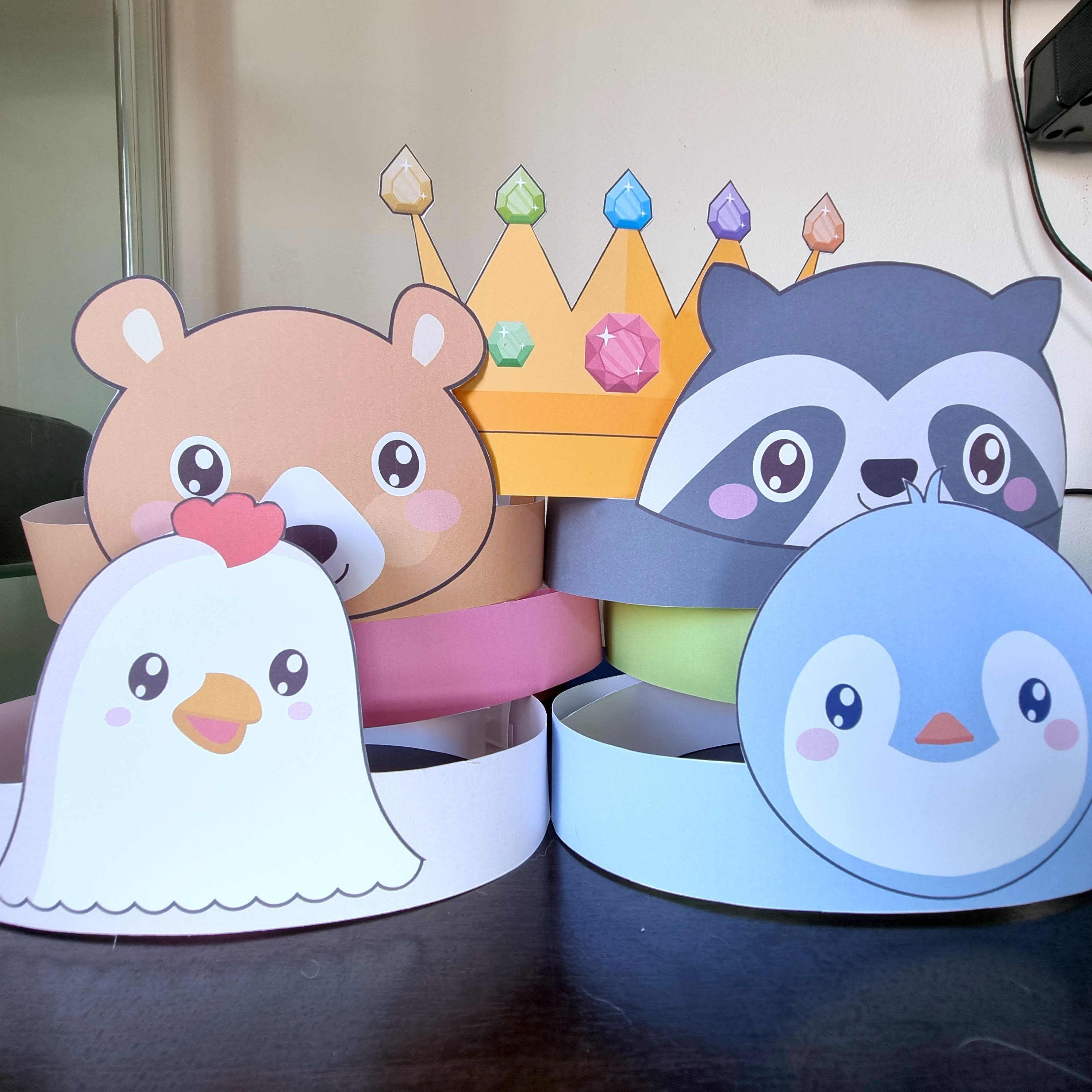 Animal Printable Paper Crown | Crown Template | Princess Headband ...