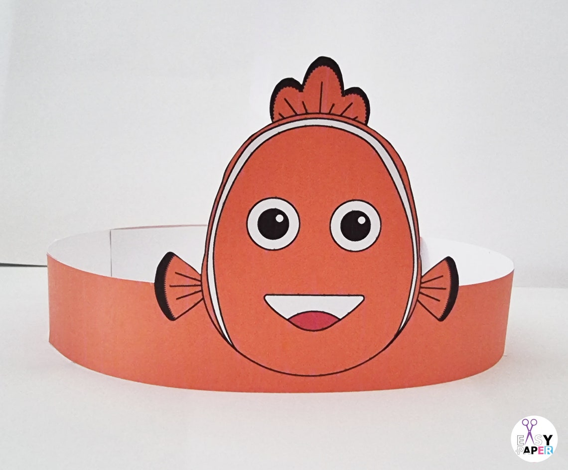 Clownfish Printable Paper Crown | Crown Template | Blue Tang Headband ...