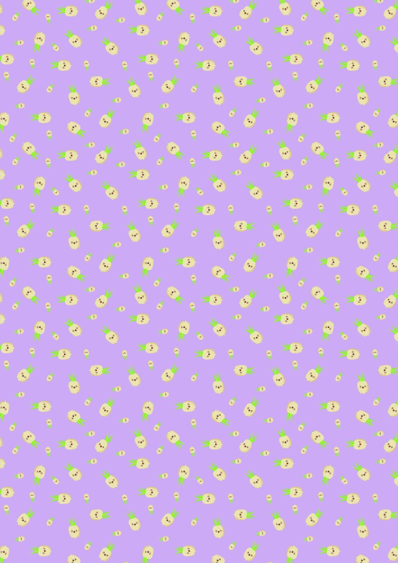 Kawaii Fruits and Veggies Pattern, Scrapbook Paper (digital Download ...