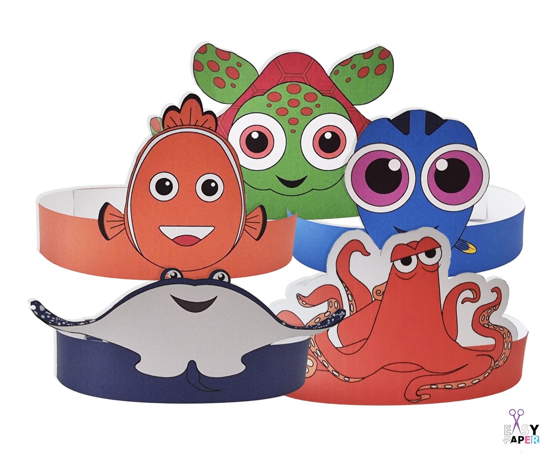 Clownfish Printable Paper Crown | Crown Template | Blue Tang Headband ...