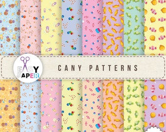 Kawaii Candy Pattern Digital Paper Downloads Printable - Etsy