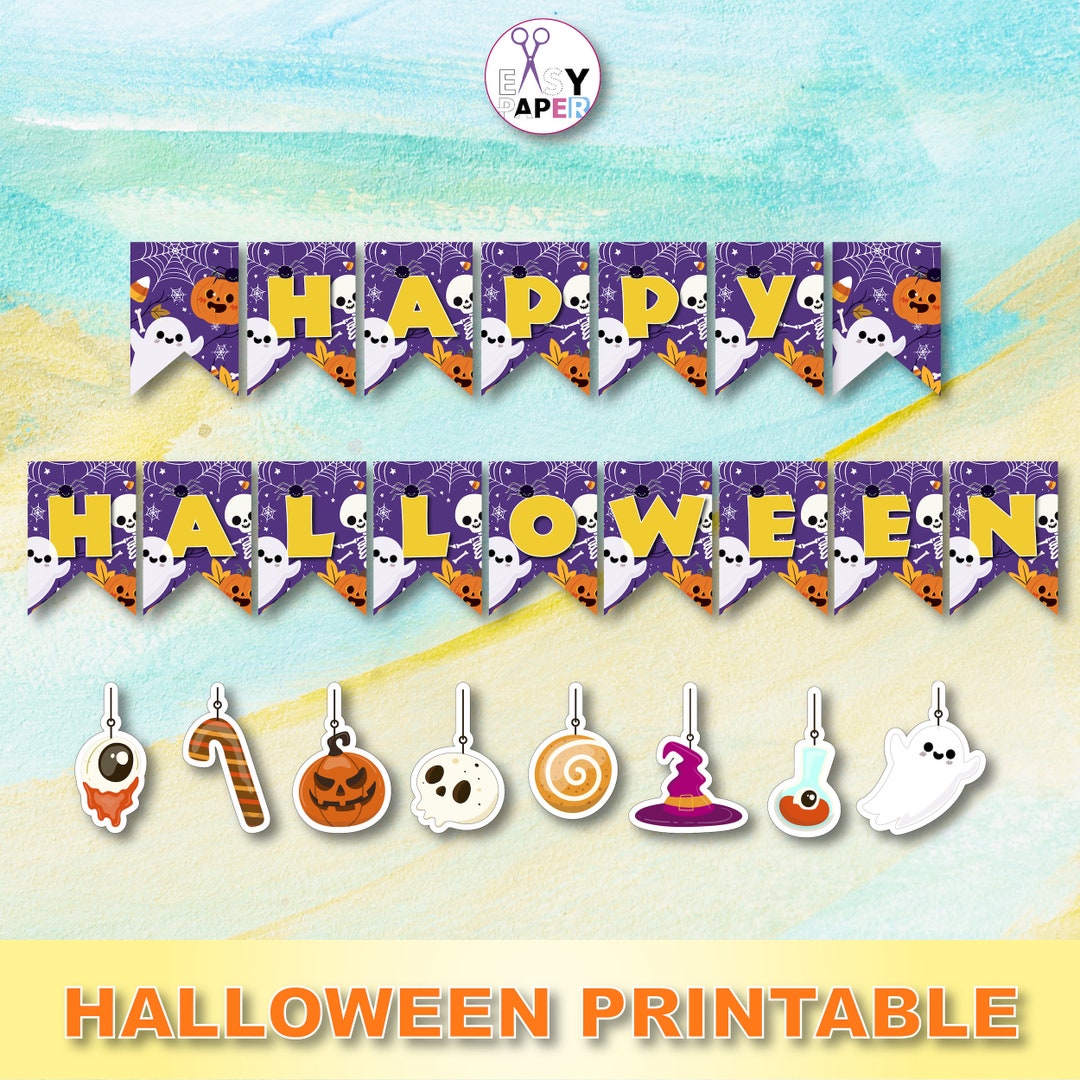 Happy Halloween Printable Banner – DIY Party Garland (instant Download ...