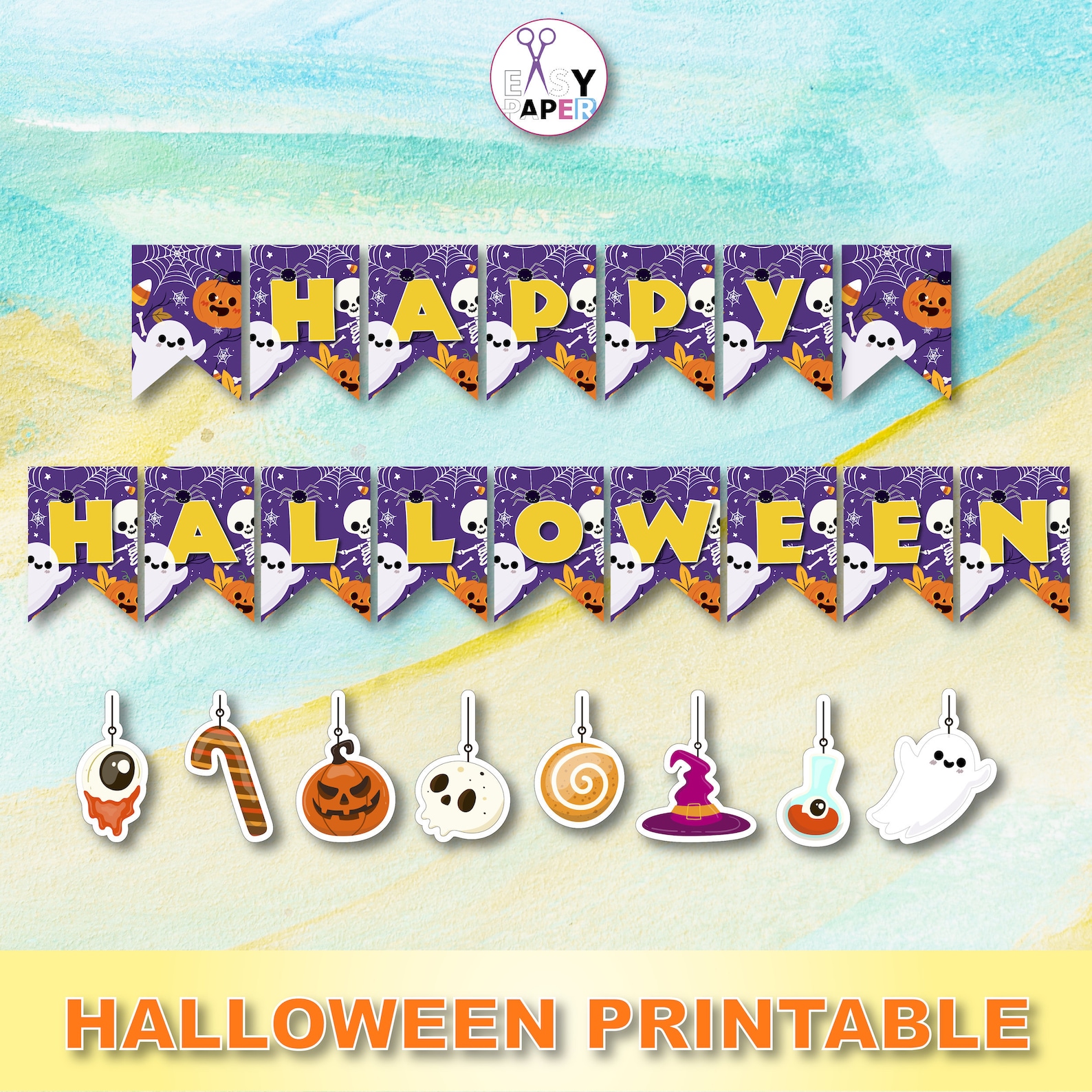 Happy Halloween Banner Halloween Decor Garland Halloween Party ...