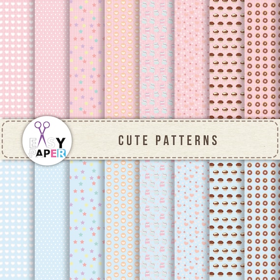 Cute Pattern Digital Paper Downloads Printable Scrapbook | Etsy
