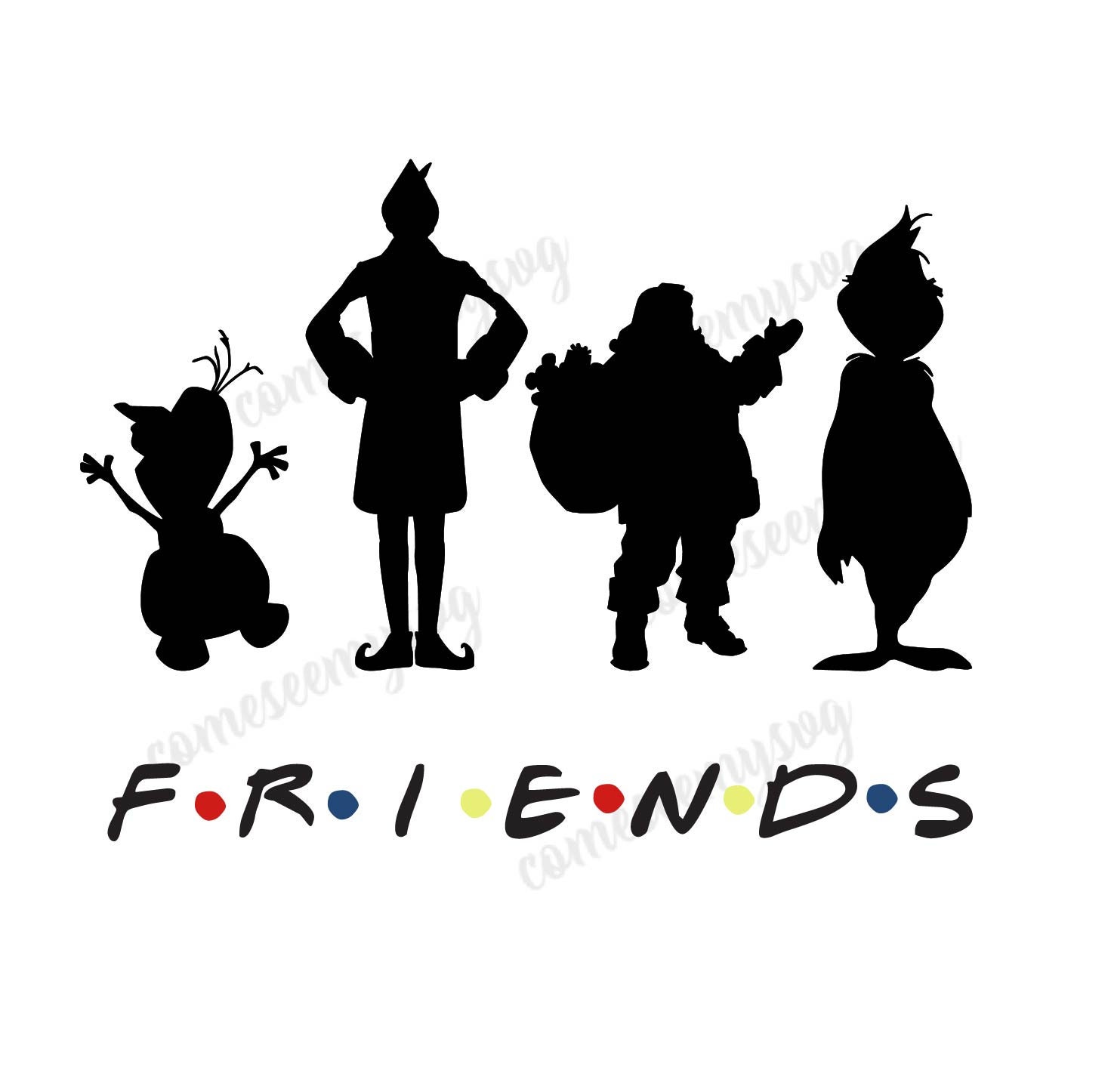 SVG Christmas Friends Elf Santa Snowman PNG File Commercial Use Okay - Etsy