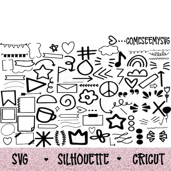 COMMERCIAL USE Diy 82 SVG Doodle Accent Elements Hand-drawn - Etsy