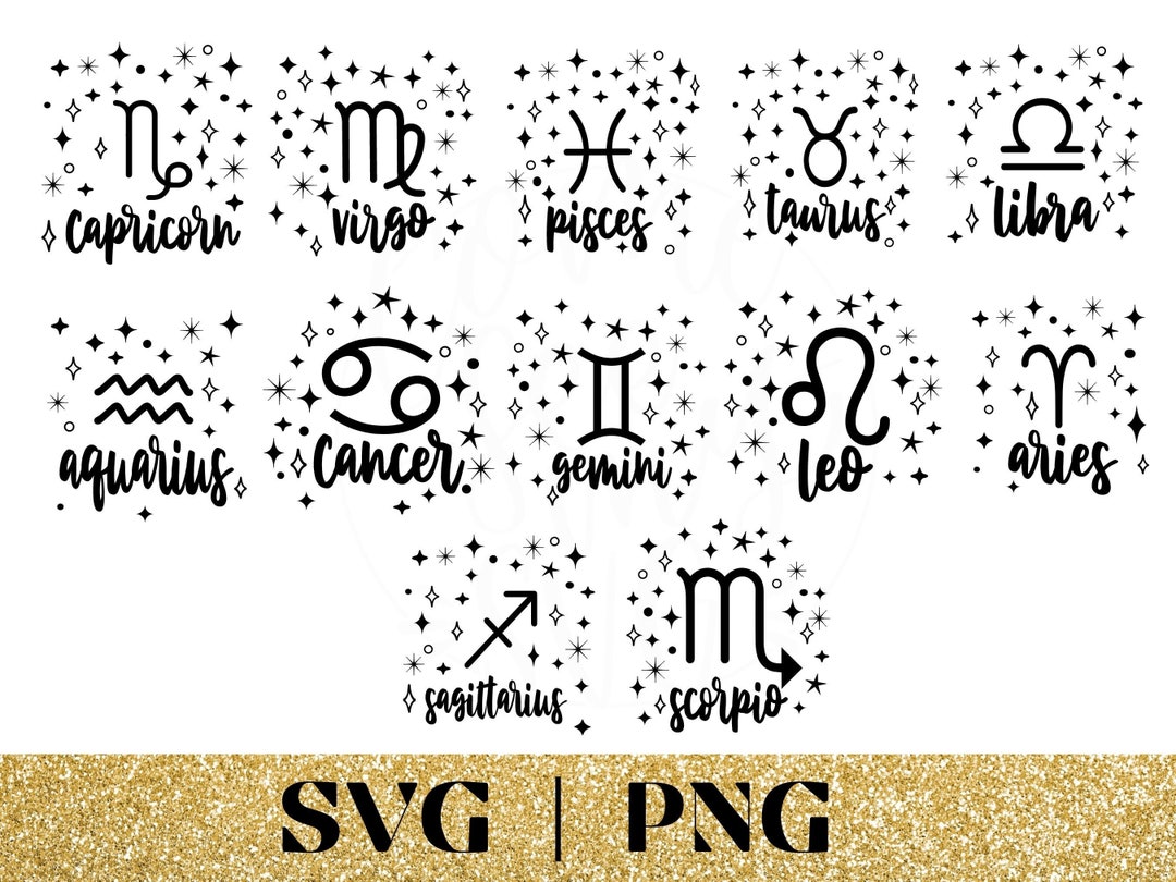 Zodiac SVG | Zodiac Sign SVG Bundle High Quality Vector Graphics for ...