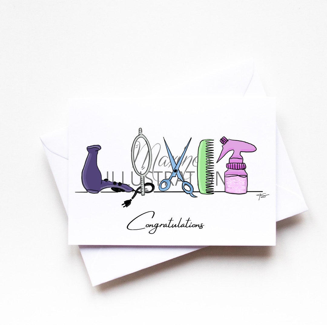 Personalised A6 Greeting Card Congratulations Hairdressers Shopping ...