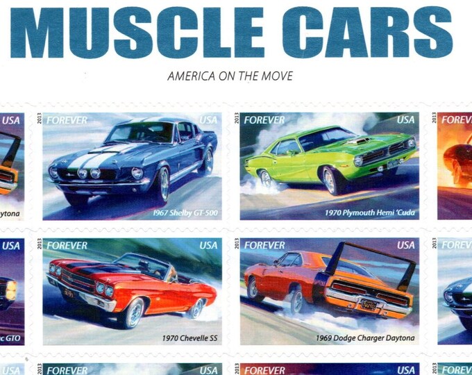 Muscle Cars Postage Stamps - Etsy