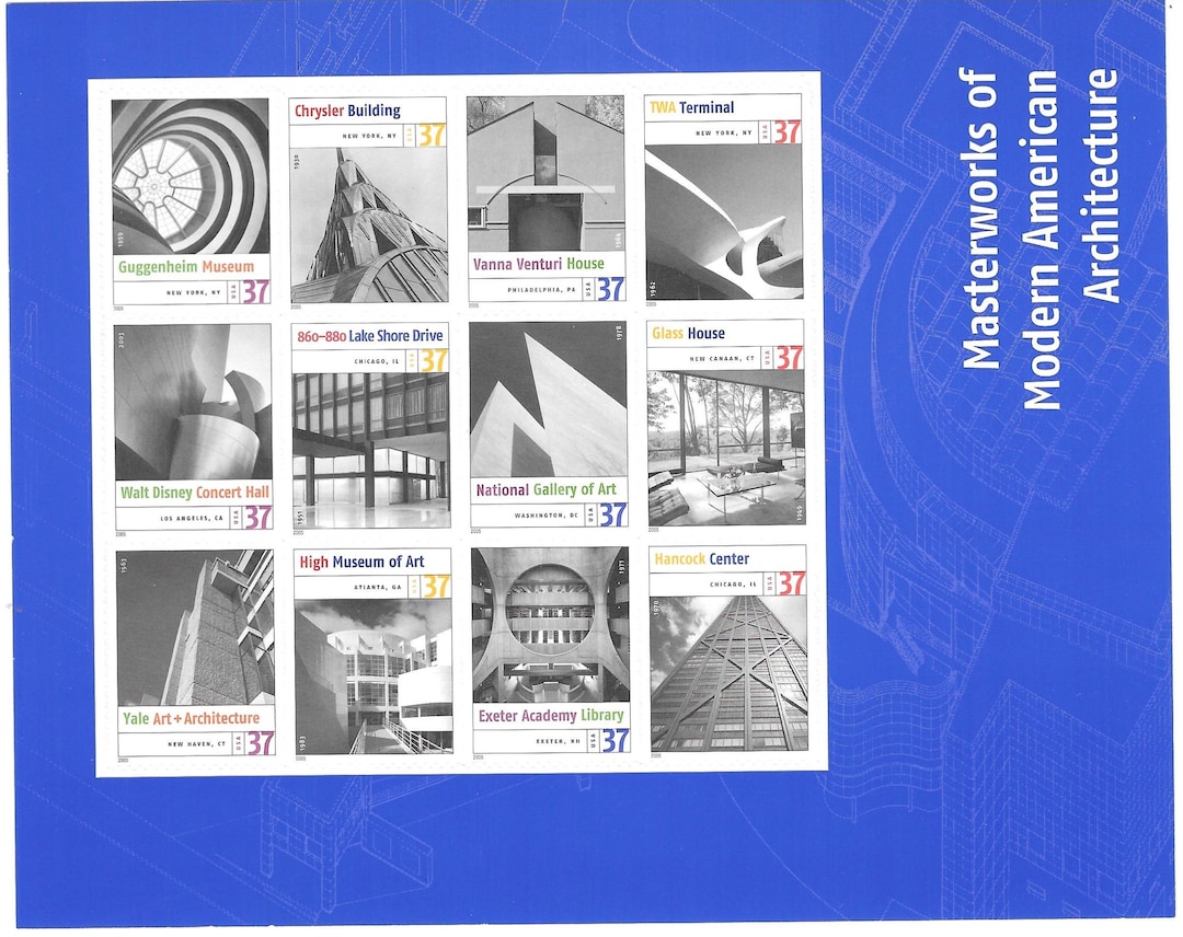 Masterworks of Modern American Architecture Stamps - Etsy