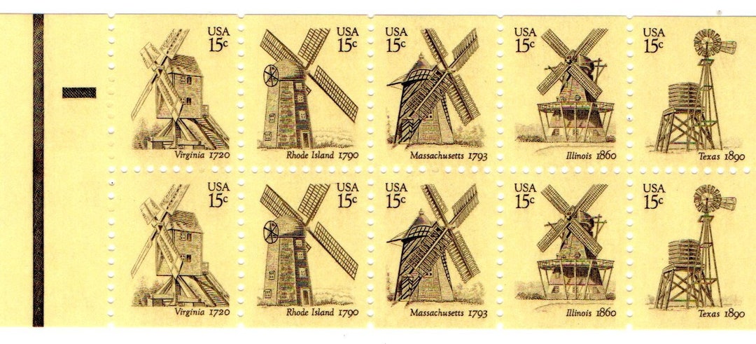 Windmills Booklet Postage Stamps - Etsy