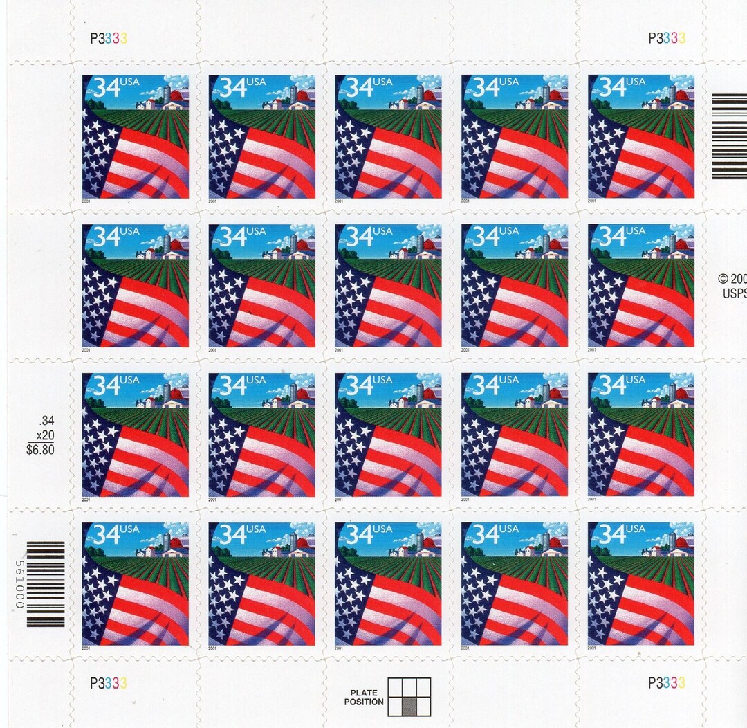 Flag Over Farm Postage Stamps - Etsy