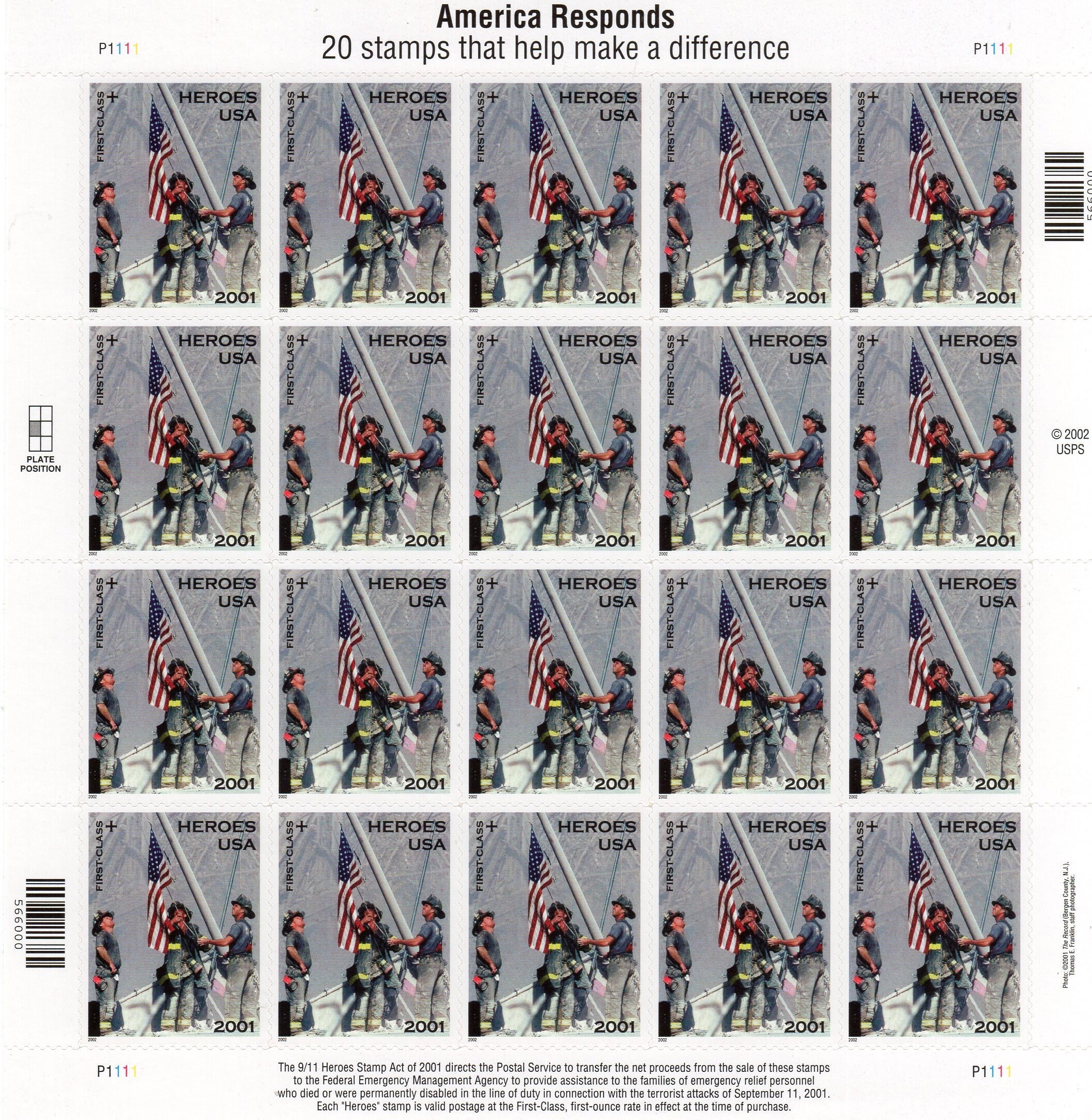 America Responds heroes of 9/11 Postage Stamps - Etsy