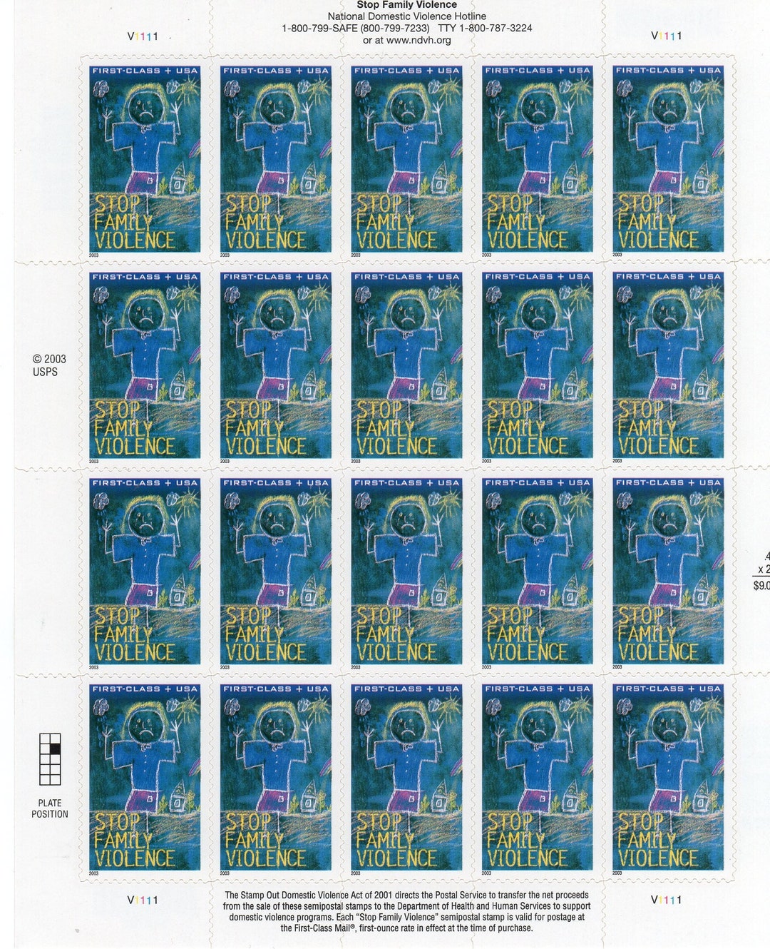 Stop Family Violence Semi-postal Postage Stamps - Etsy