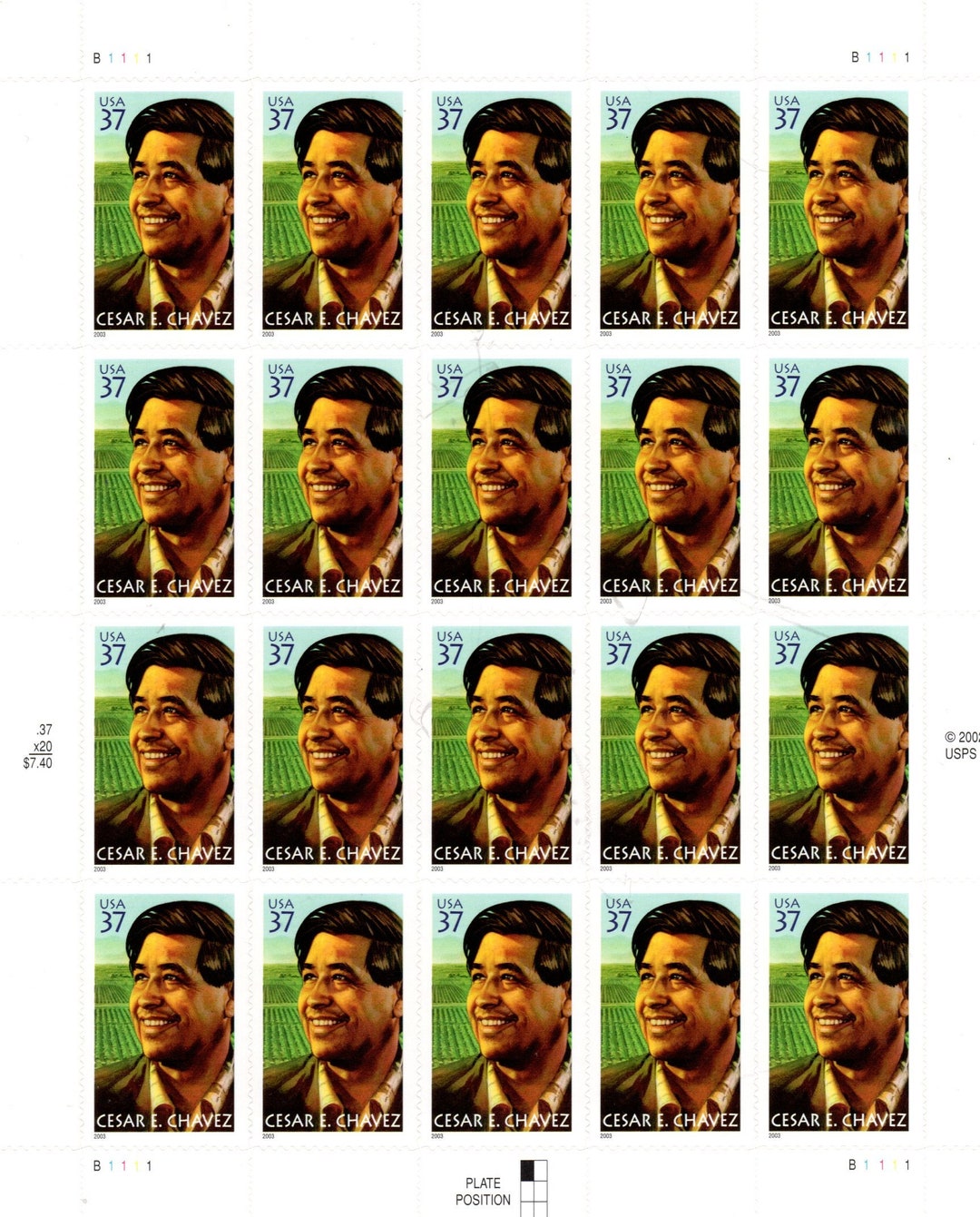 Cesar Chavez Postage Stamps - Etsy