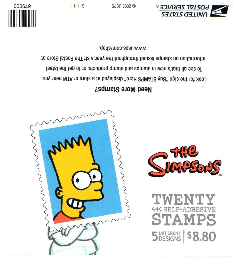 Simpsons Postage Stamps - Etsy
