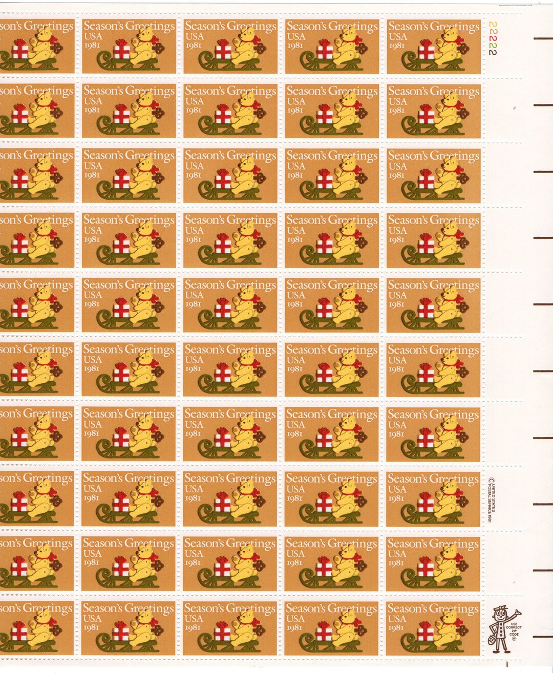 Christmas 1981 Teddy Bear Stamps - Etsy