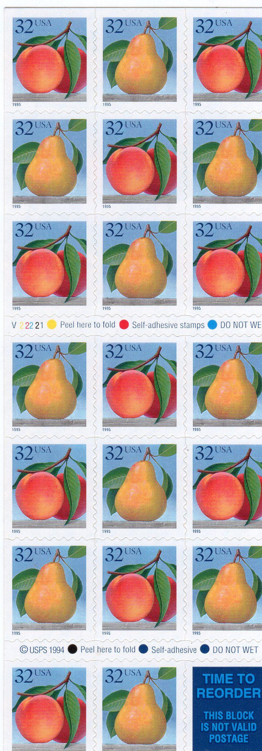 Peach & Pear Postage Stamps - Etsy