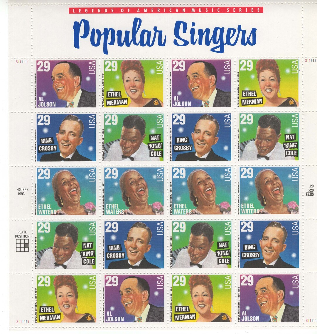 Popular Singers Legends of American Music Stamps - Etsy