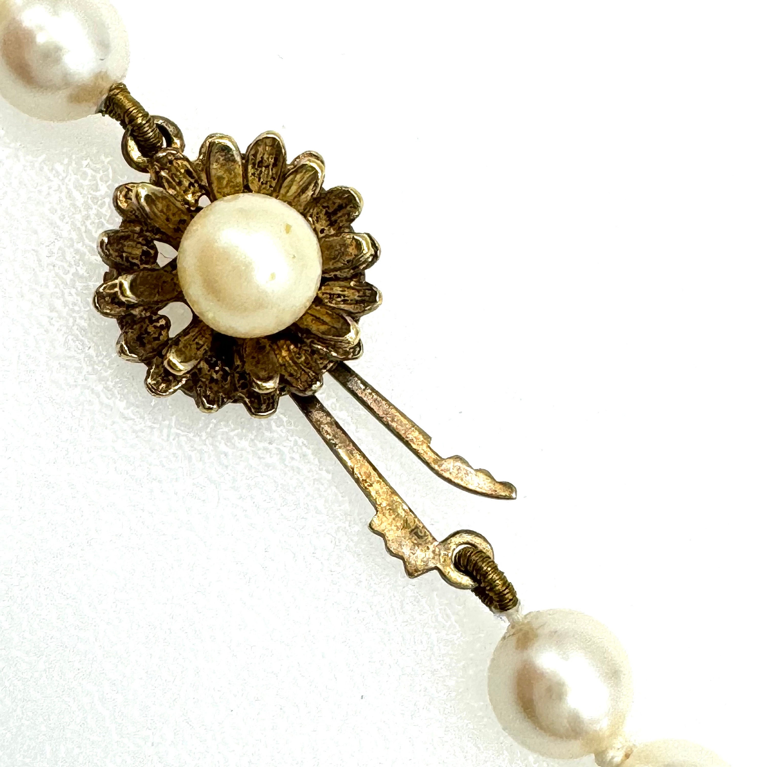 925 Jka Kohle of Pforzheim Germany Hand Knotted Imitation Pearl ...