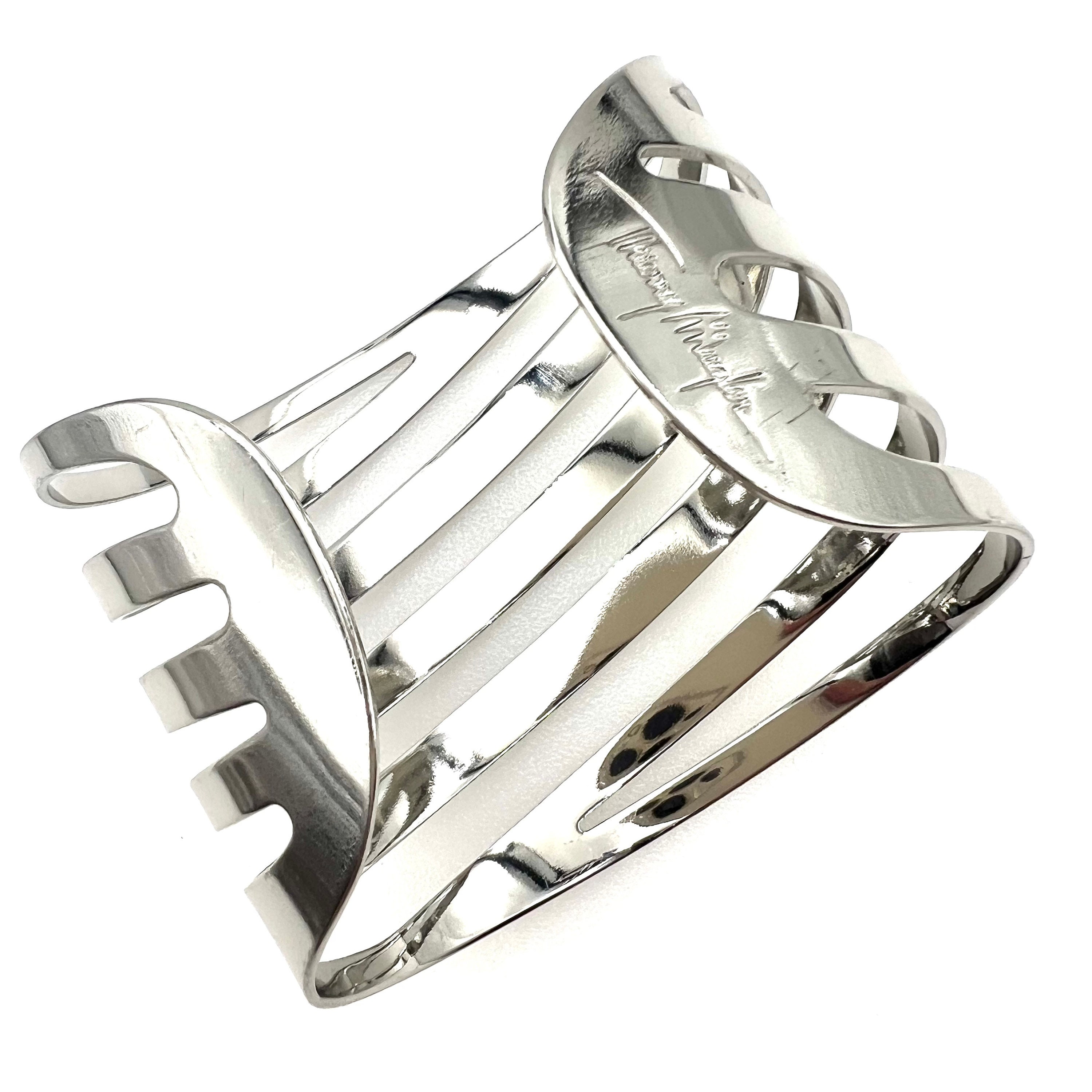 Thierry Mugler Open Work Silver Swirl Cuff - Etsy