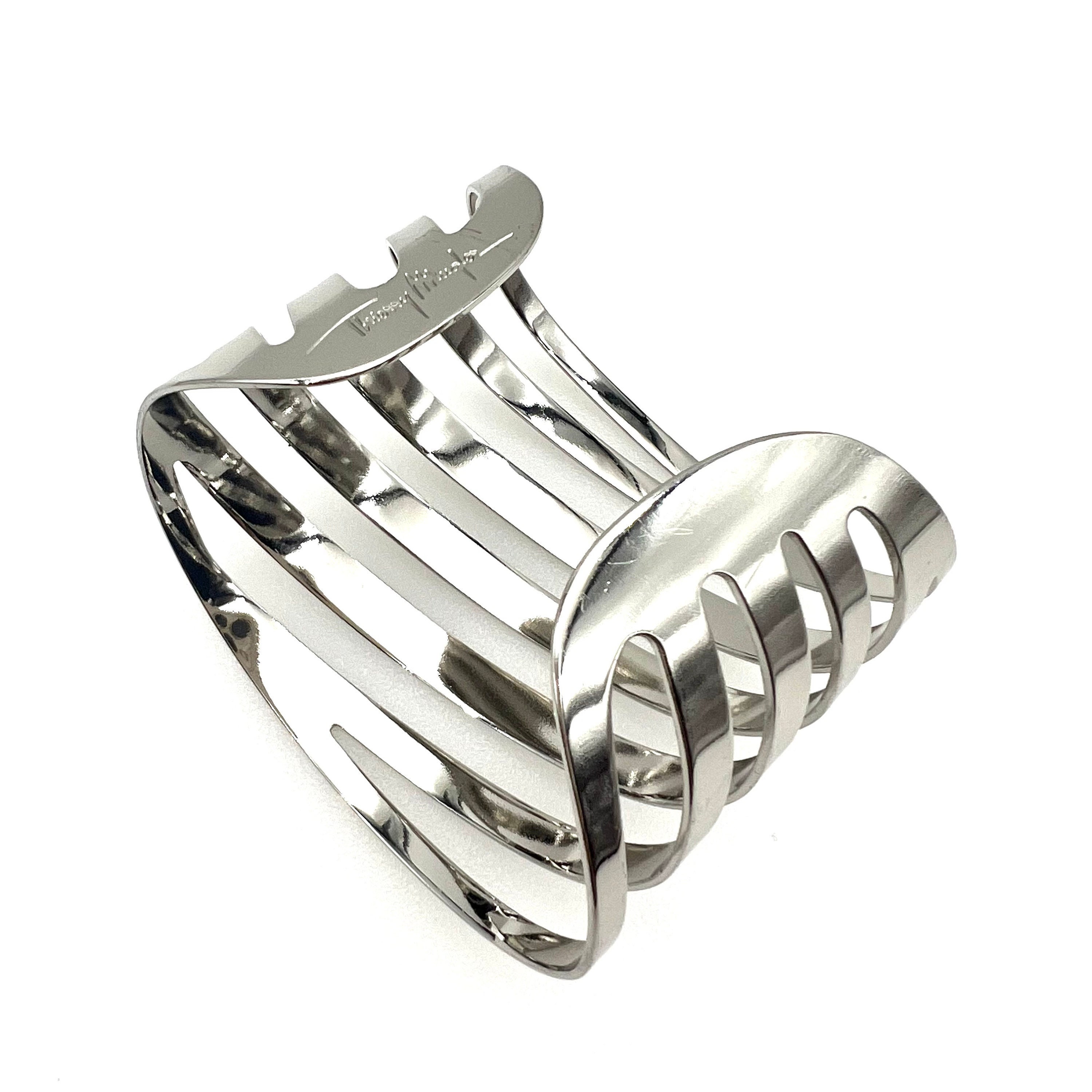 Thierry Mugler Open Work Silver Swirl Cuff - Etsy