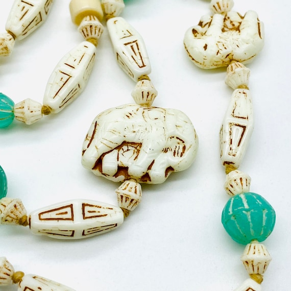 Neiger Brothers 1920's Uranium Glass Art Deco Necklace - Gem