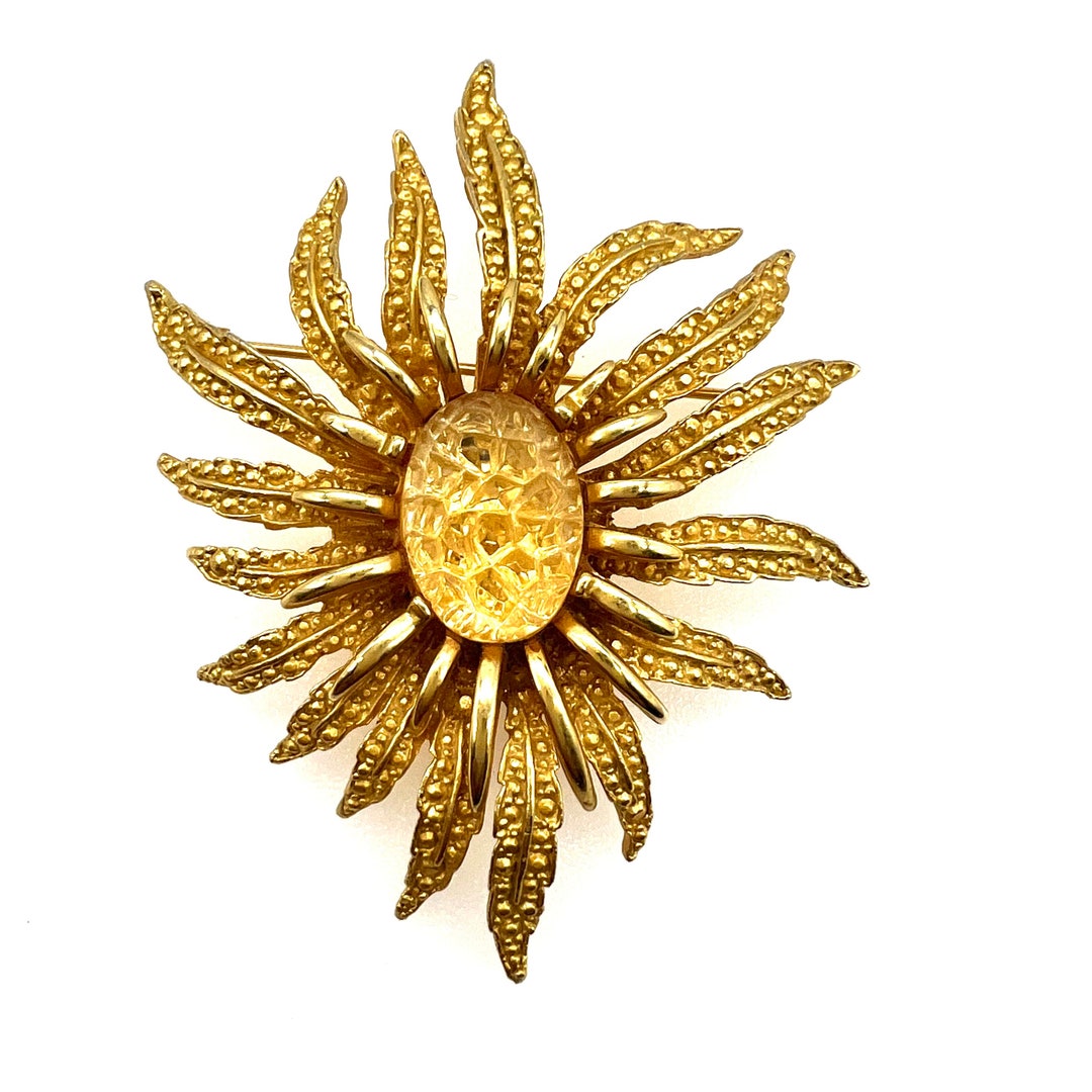 Ivana Gold Plated Aster Star Flower Brooch/pendant - Etsy