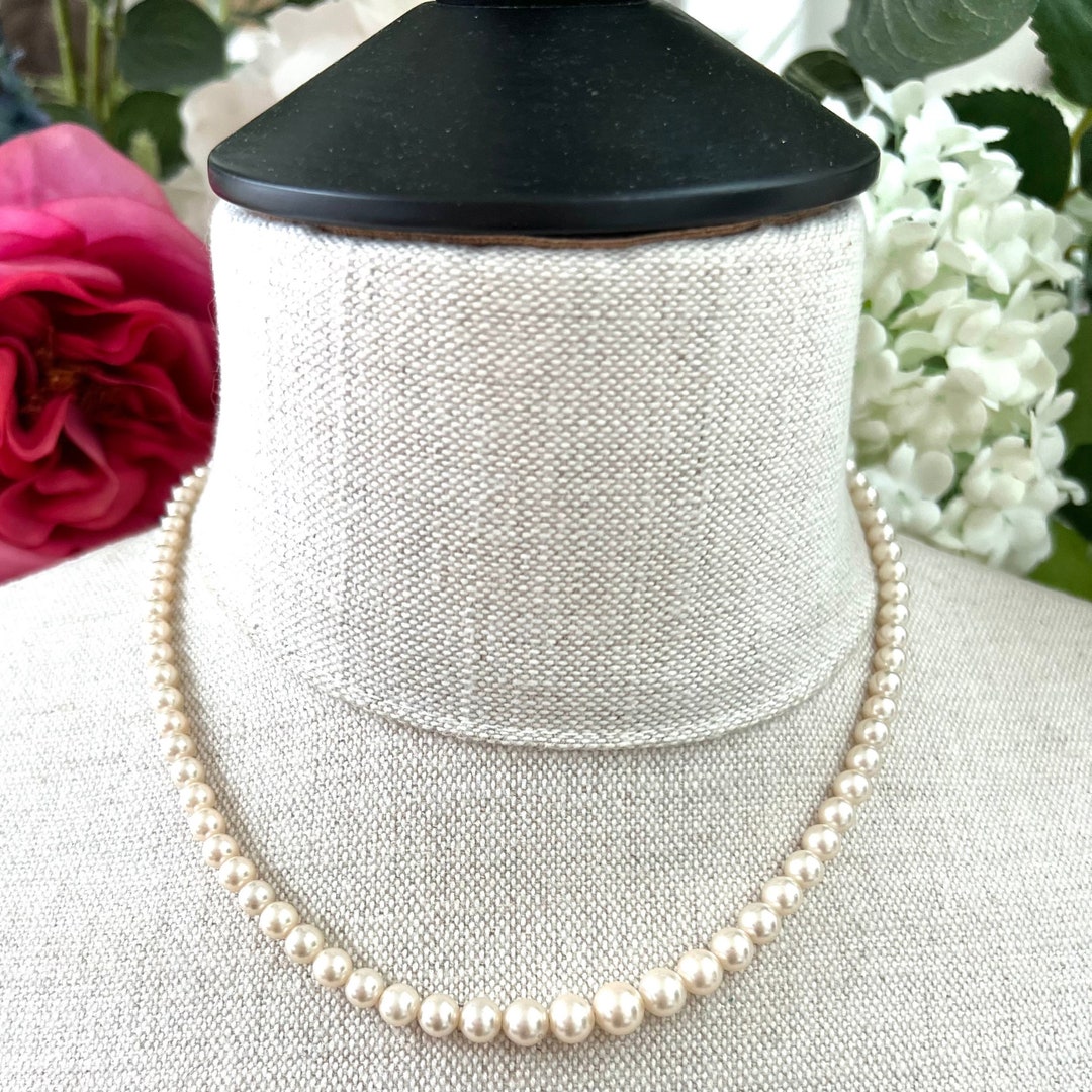 Ciro Faux Pearl Necklace SCP England Diamante Silver Clasp - Etsy UK
