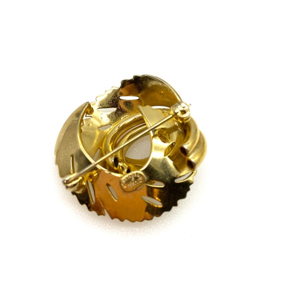 Grossé 1967 Germany Gold Plated Abstract Brooch - Gem