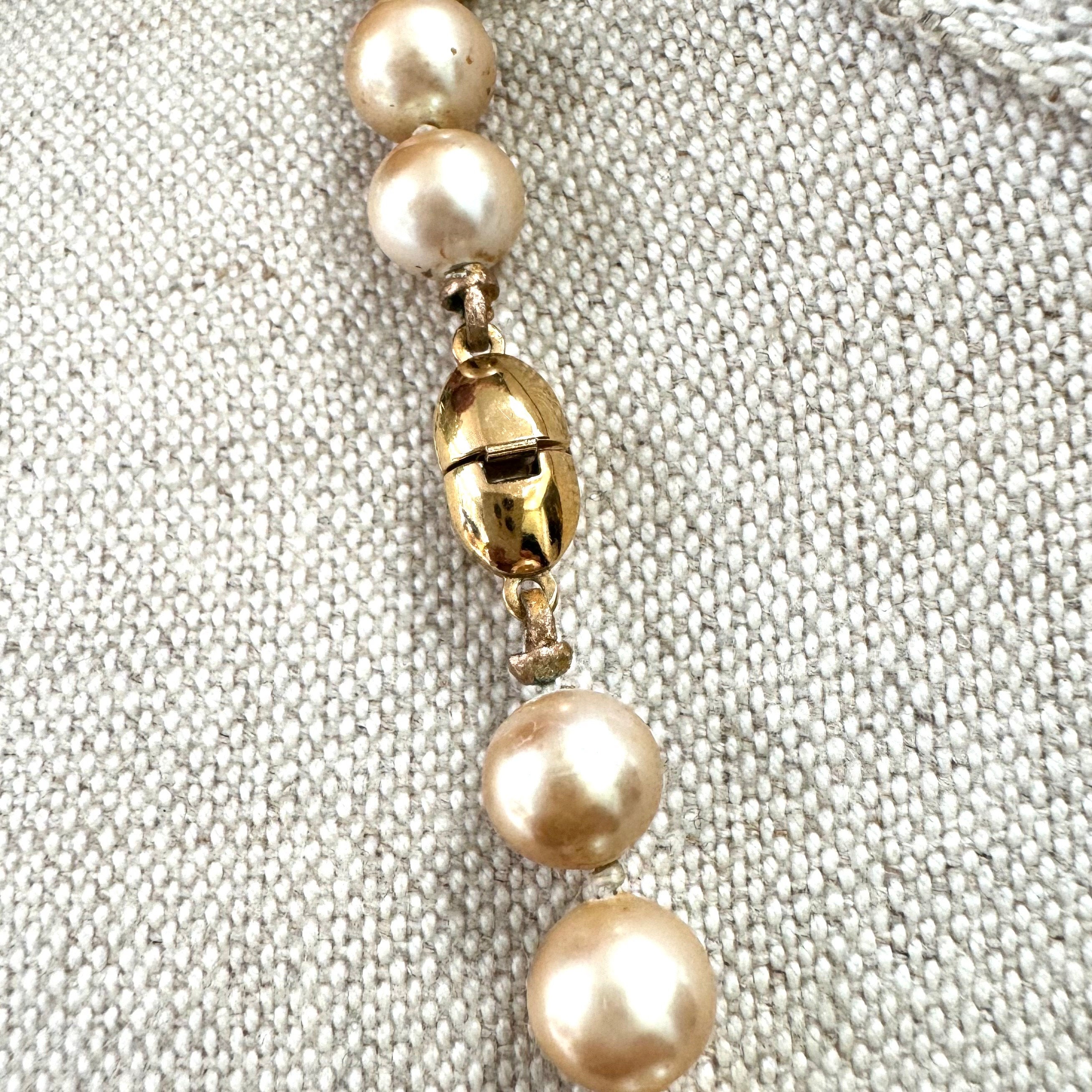 Monet Hand Knotted Single Strand Faux Glass Pearl Necklace - Etsy