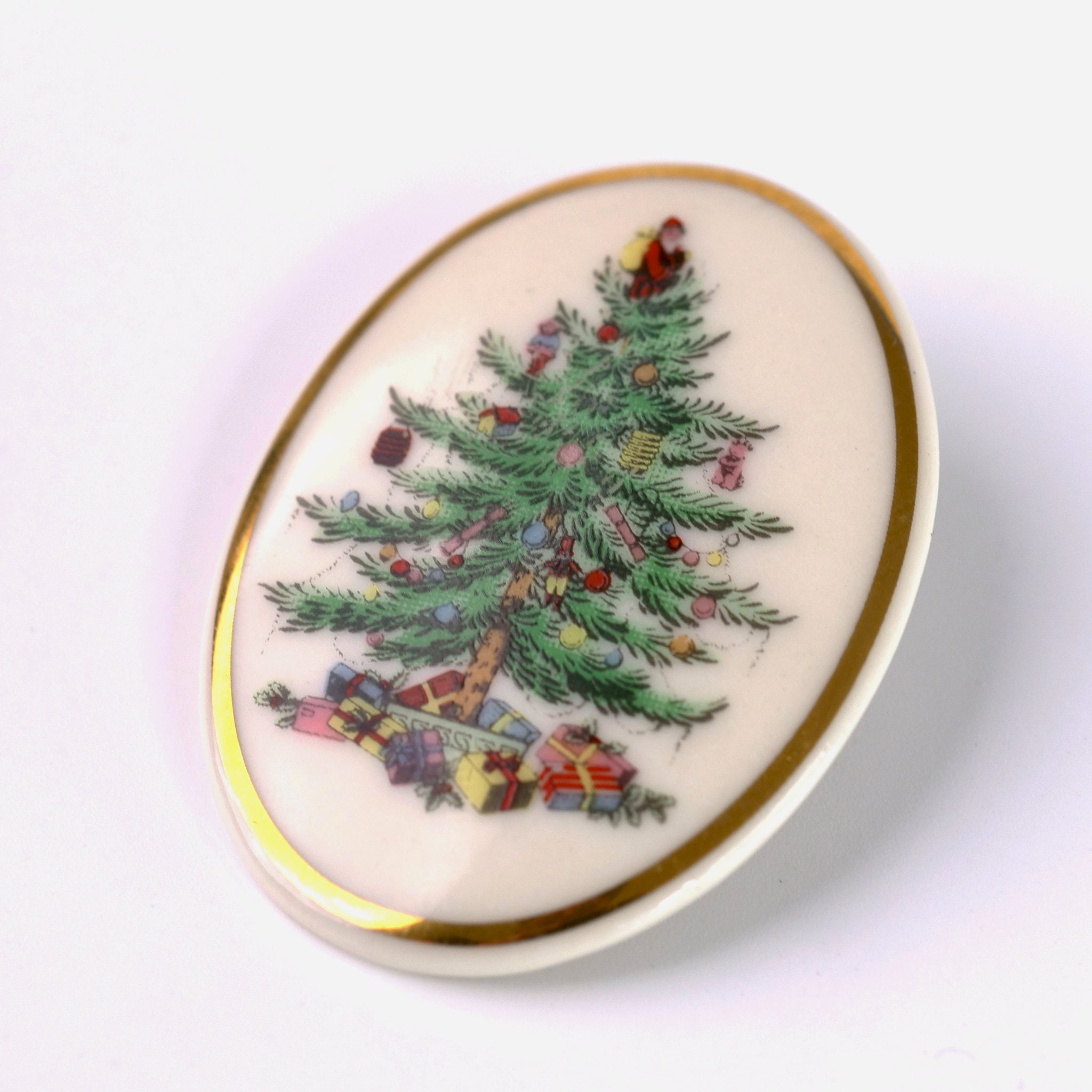Spode Christmas Tree Cheer Pin on Original Card - Etsy UK