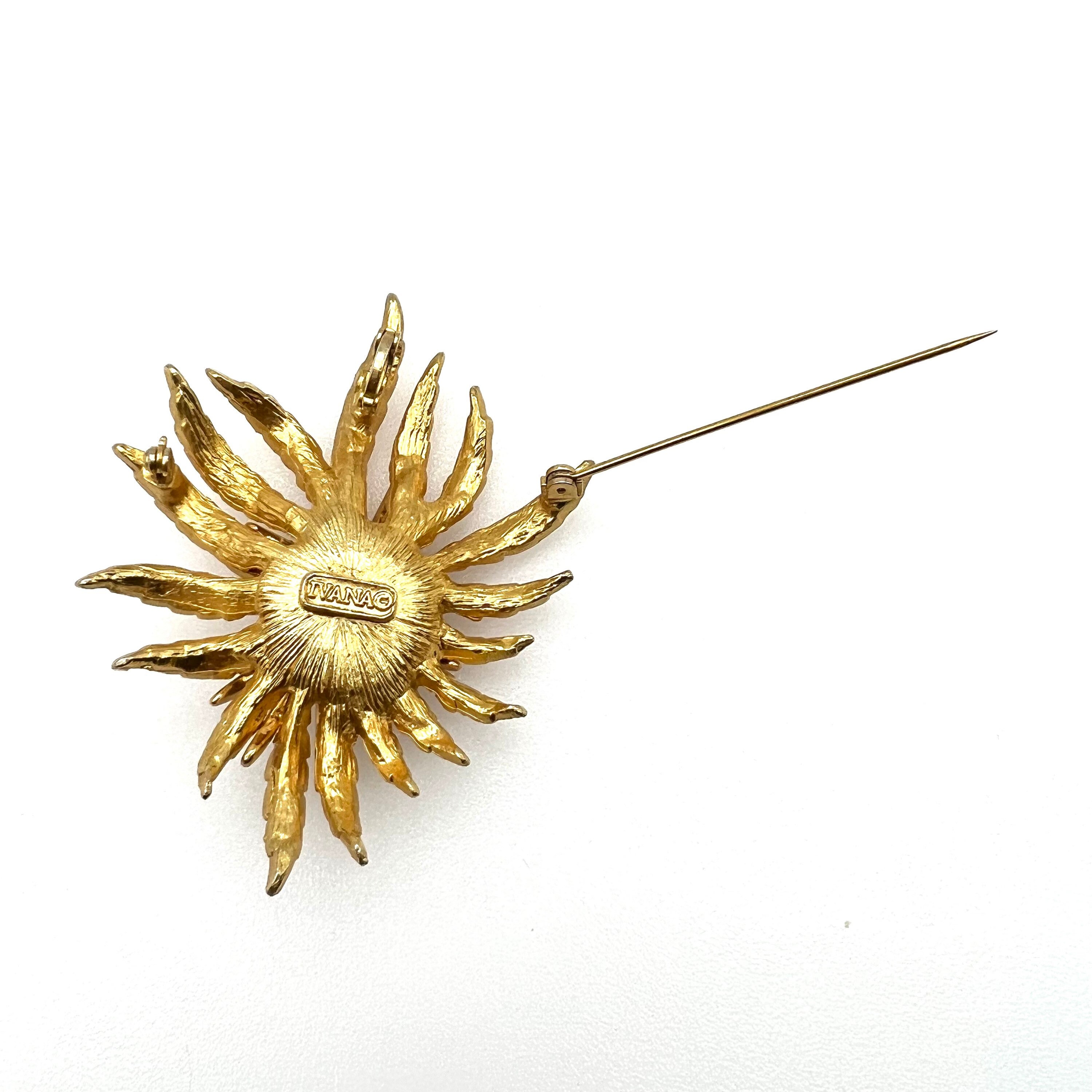 Ivana Gold Plated Aster Star Flower Brooch/pendant - Etsy