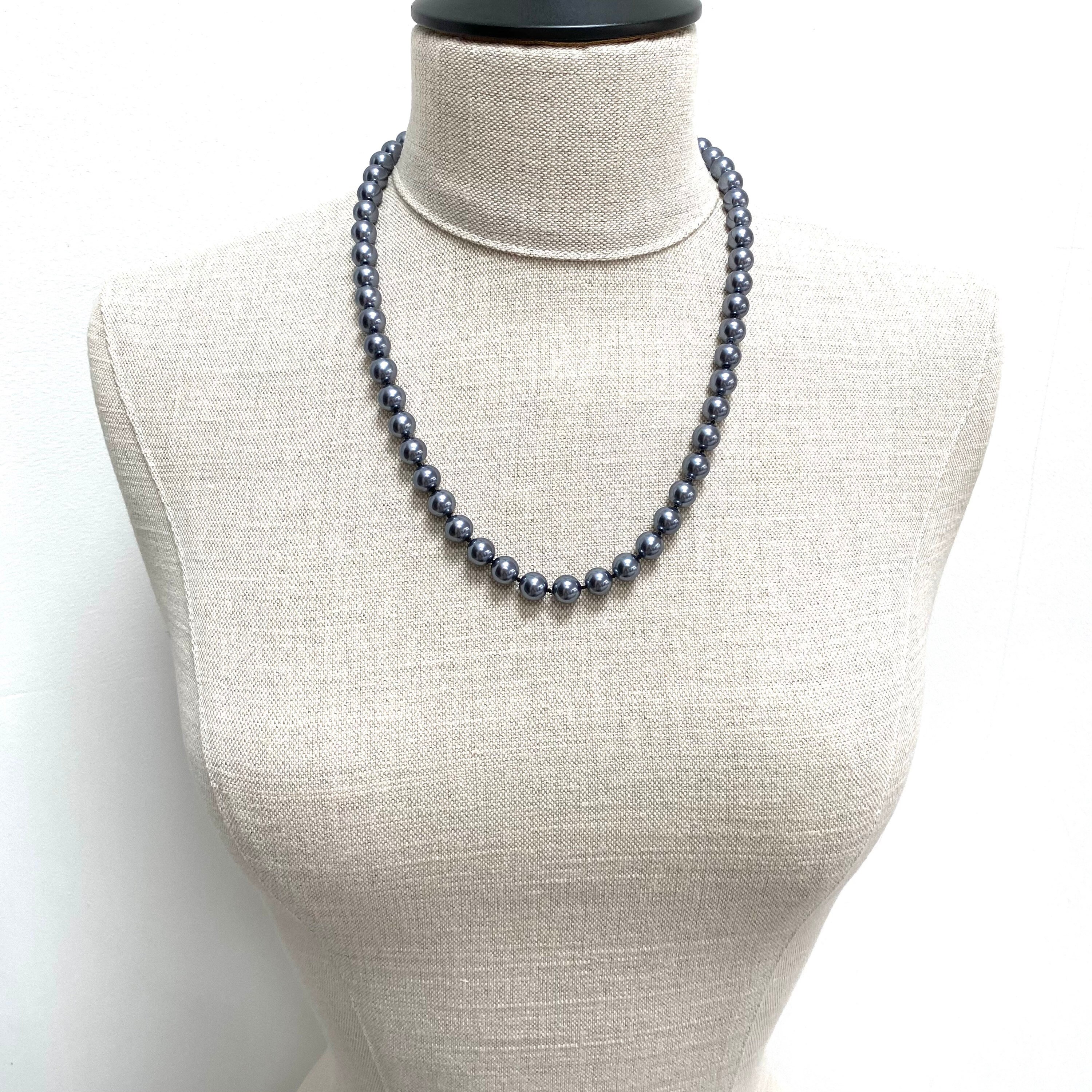 Orquidea Grey/lavender Hand Knotted Artisan Created Organic Pearl ...
