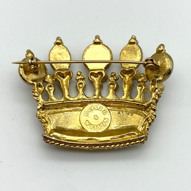 Butler and Wilson Crown Brooch With Tartan - Etsy UK